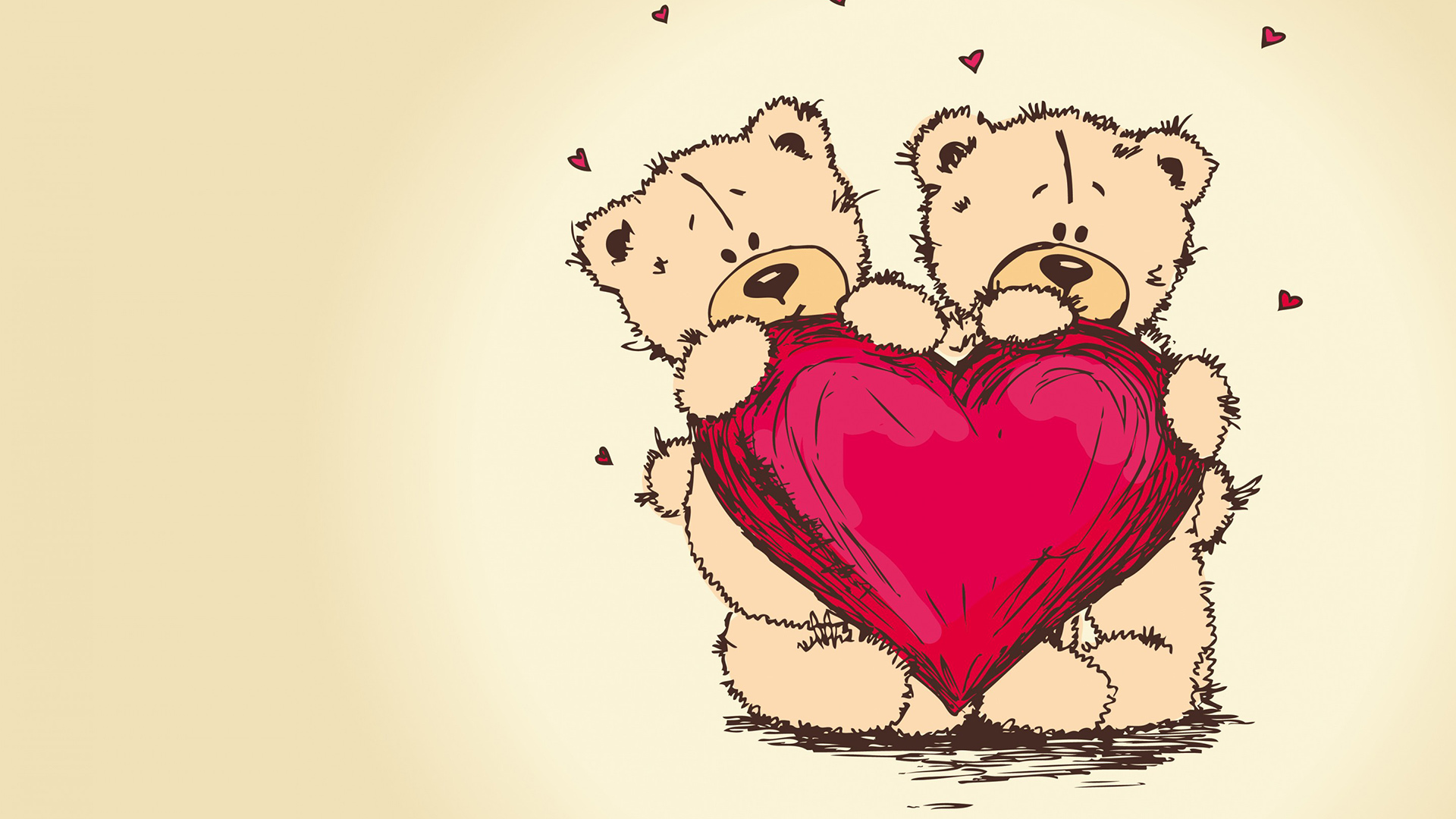 Two bears with hearts on Valentine's Day February 14 wallpapers and ...