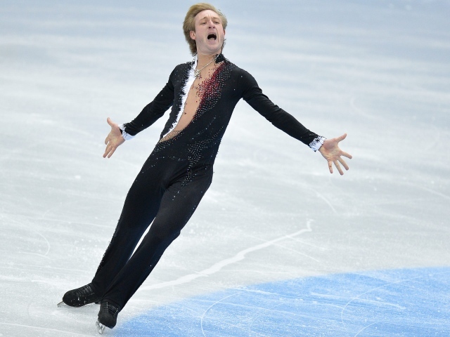 Russian figure skater Evgeni Plushenko at the Olympics in Sochi ...