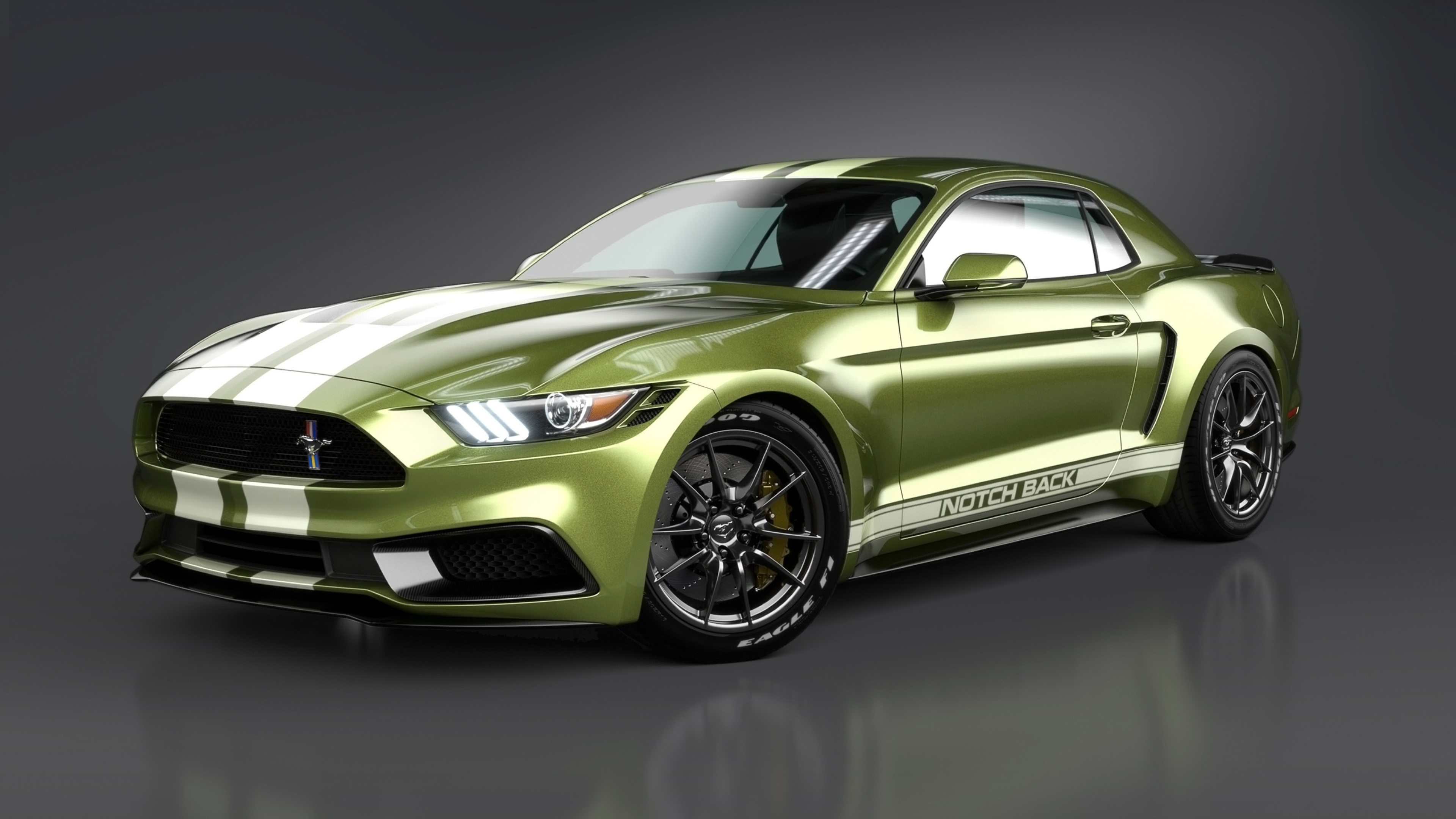 Автомобиль Ford Mustang NotchBack на сером фоне - обои для рабочего ...