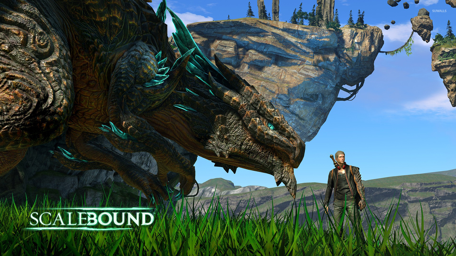 Дрю и дракон Тубан персонажи игры Scalebound 2017 - обои для рабочего ...