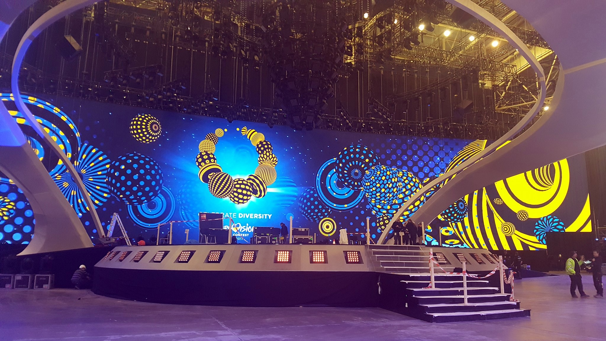 View of the stage of the Eurovision music contest, Kiev 2017 wallpapers ...